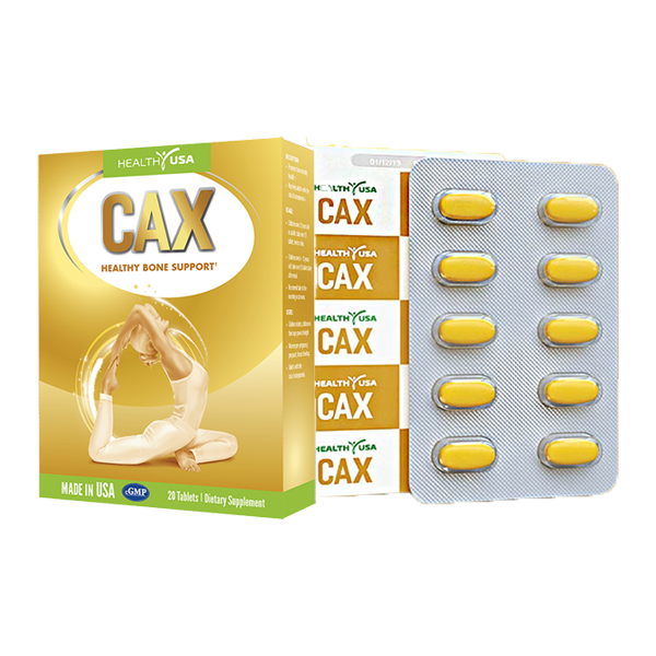 HEALTHY USA CAX Healthy Bone Support - Hỗ Trợ Bổ Sung Calci & Vitamin D (Hộp 20 viên)