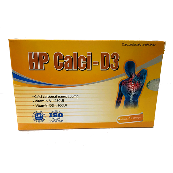 HP Calci D3 - Hỗ Trợ Bổ Sung Vitamin D & Canxium (Hộp 60 viên)