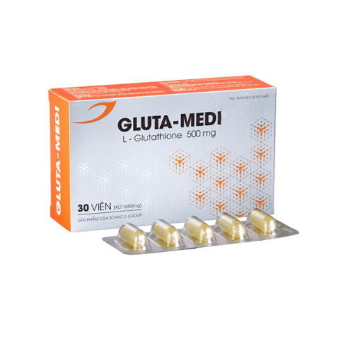 Gluta-Medi L-Glutathione 500mg - Hỗ Trợ Bảo Vệ Gan (Hộp 30 Viên)
